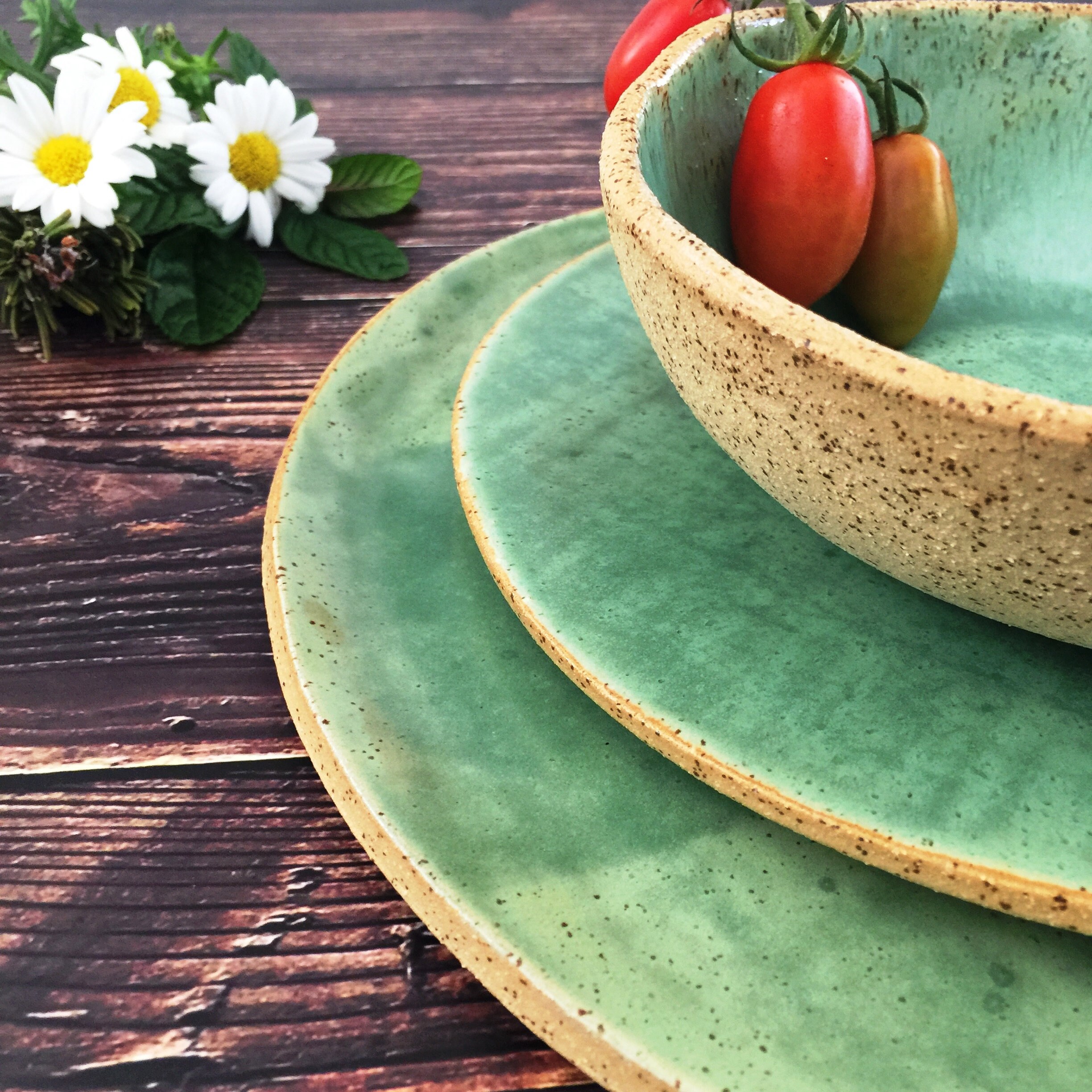 Rustic Dinnerware Set for 4 Handmade Pottery Set 4/8/12 | Etsy UK