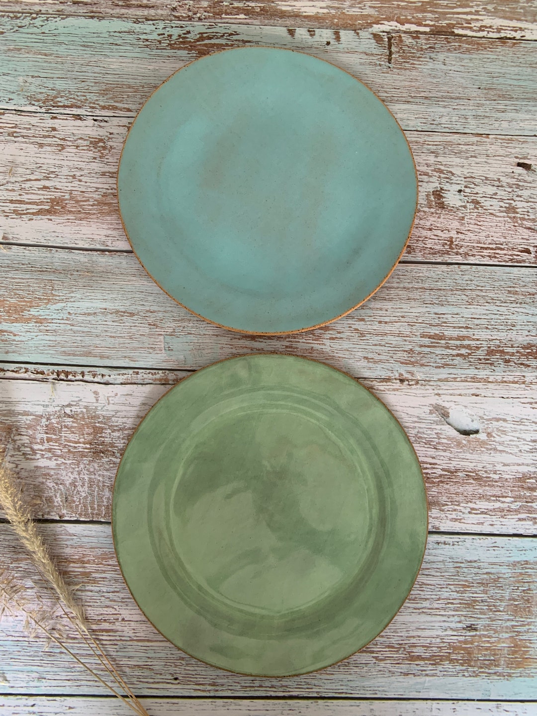 Ceramic Plates Serving Platter Set of Two Minimalist - Etsy