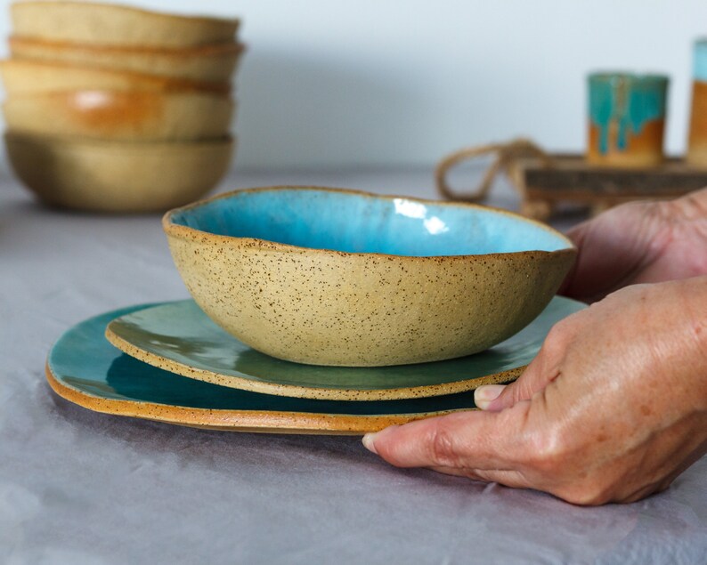 Ceramic Dinnerware Set Stoneware Dinner Set Handmade Pottery | Etsy