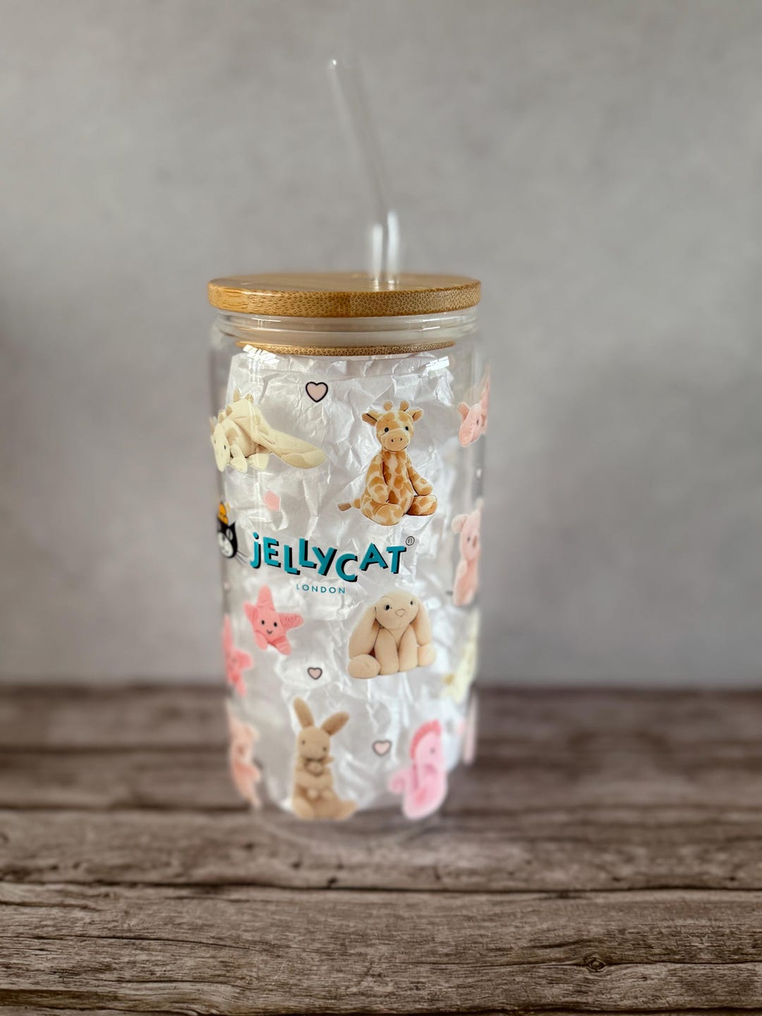 Jellycat Inspired Animals Design Glass Tumbler - Etsy
