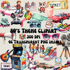 80's Clipart Digital Transparent PNG Images - Etsy