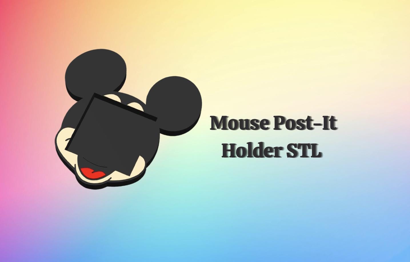 Mouse Post-it Holder STL File - Etsy