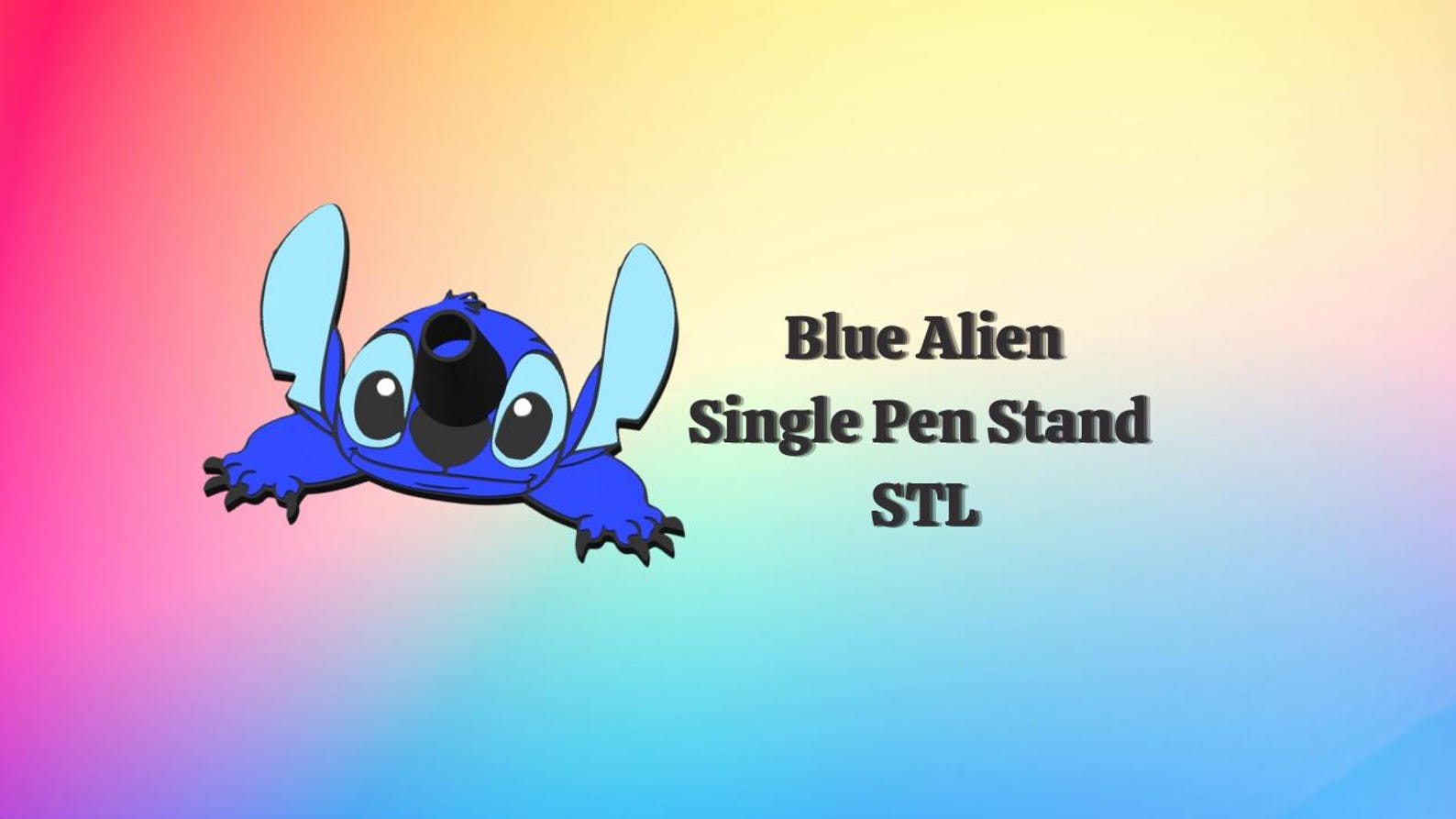 Blue Alien Single Pen Stand STL File Only - Etsy