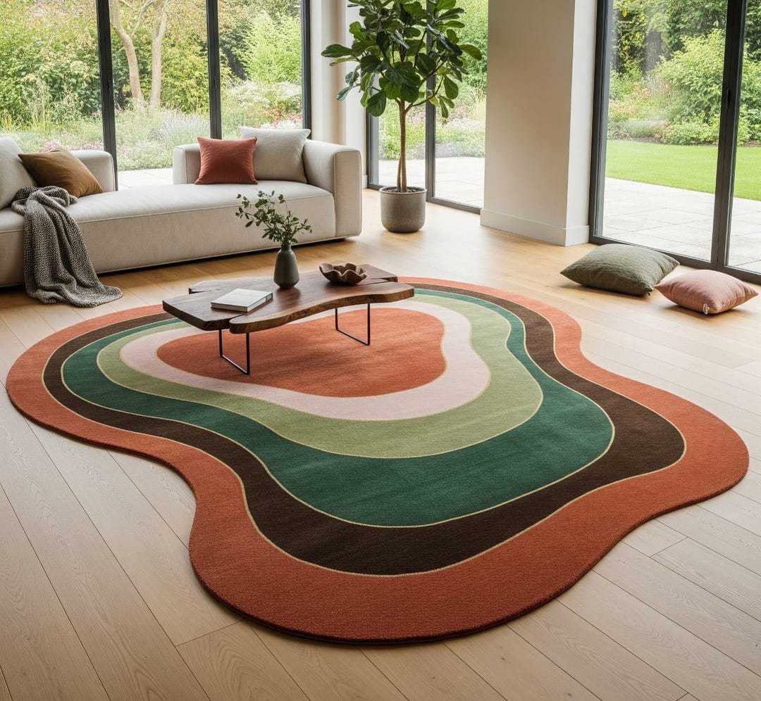Hand-made Irregular Shape Modern Hand Tufted 100%wool Area Rug Carpet ...