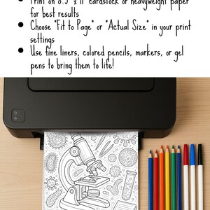Science Adult Coloring Pages: Astronomy, Chemistry, Fossils (printable ...