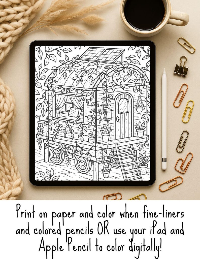 10 Dystopian Architecture Coloring Pages: Cozy Apocalypse Line Art (PDF ...