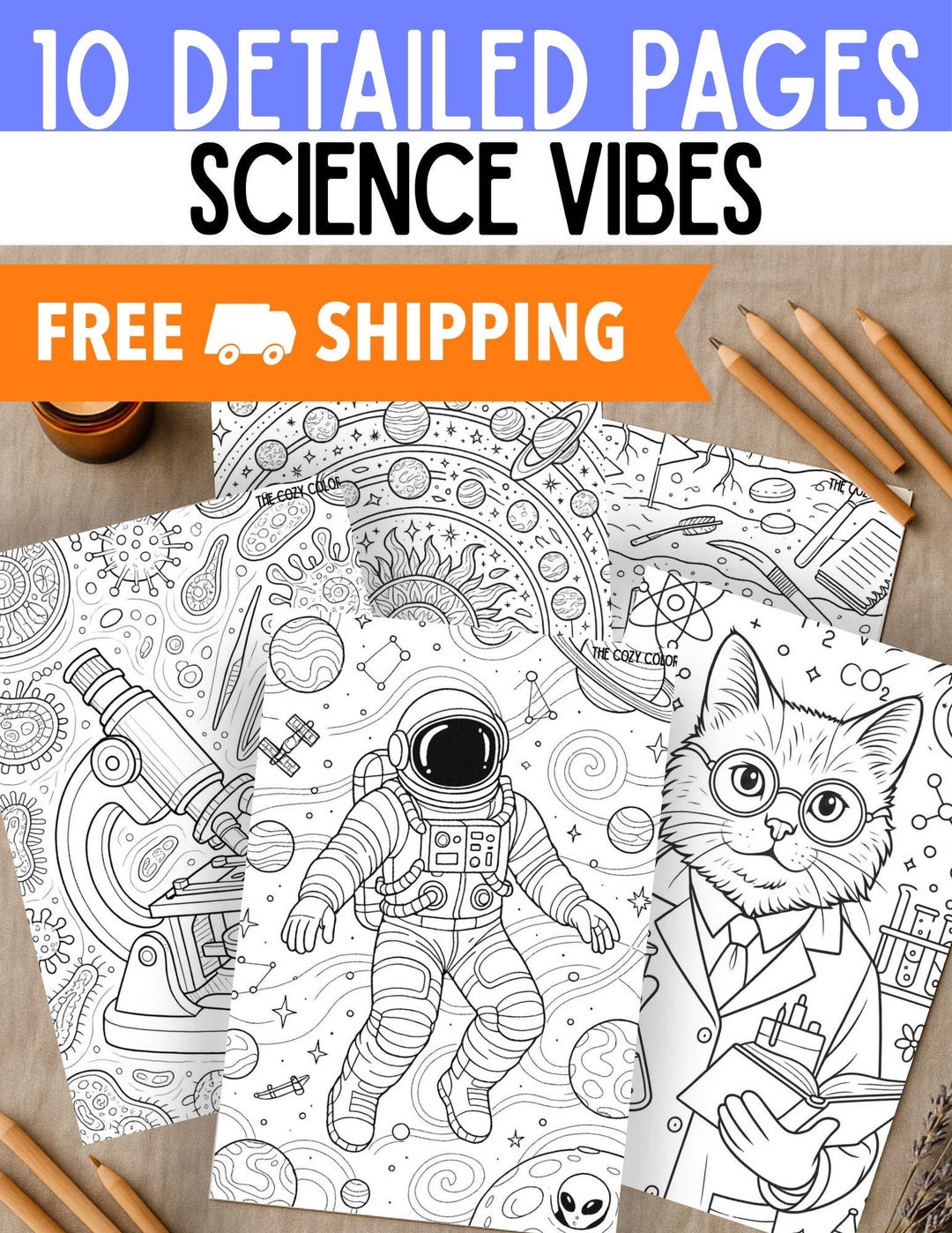 Science Coloring Pages for Adults: Astronomy, Chemistry, Fossils - 10 ...