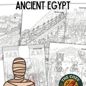Historical Egypt Coloring Pages: Historical Line Art Printables for ...
