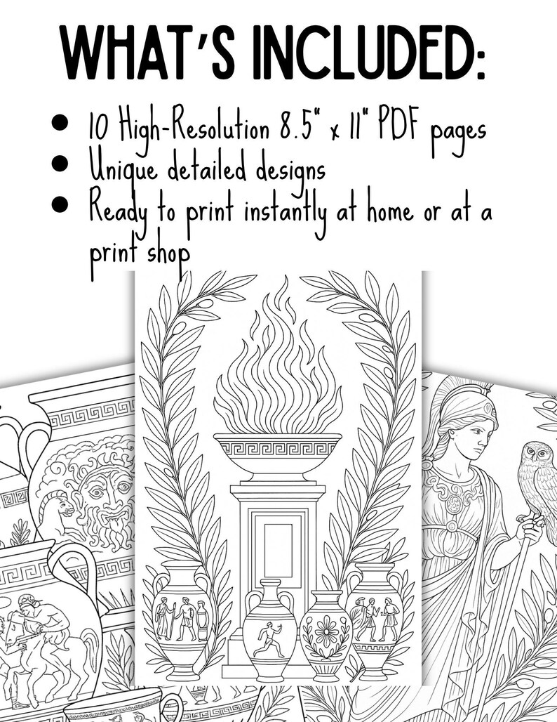 Ancient Greece Coloring Pages: Detailed Landscapes (PDF Download) - Etsy