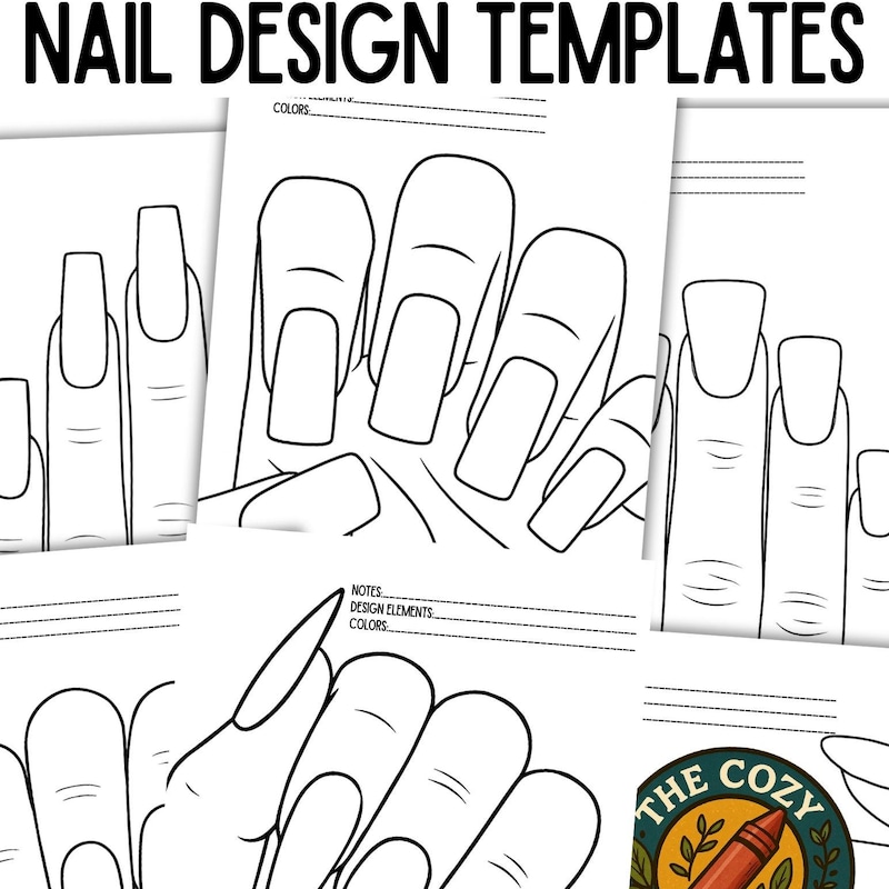 Almond Black Design Nails - Etsy