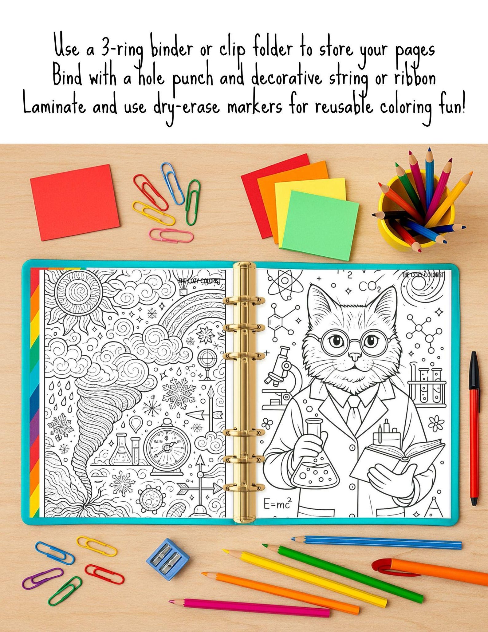 Science Adult Coloring Pages: Astronomy, Chemistry, Fossils (printable ...