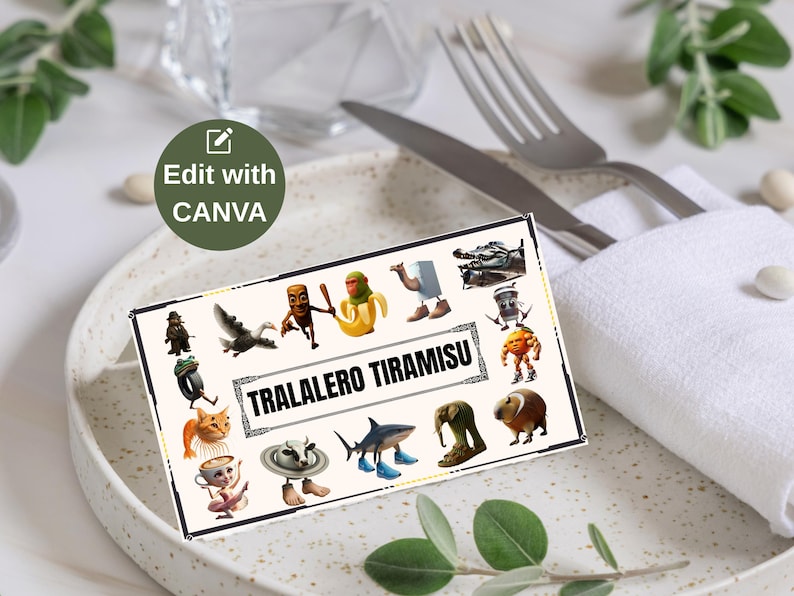 Italian Brainrot Food Label Signs Editable Viral Funny Meme Inspired ...