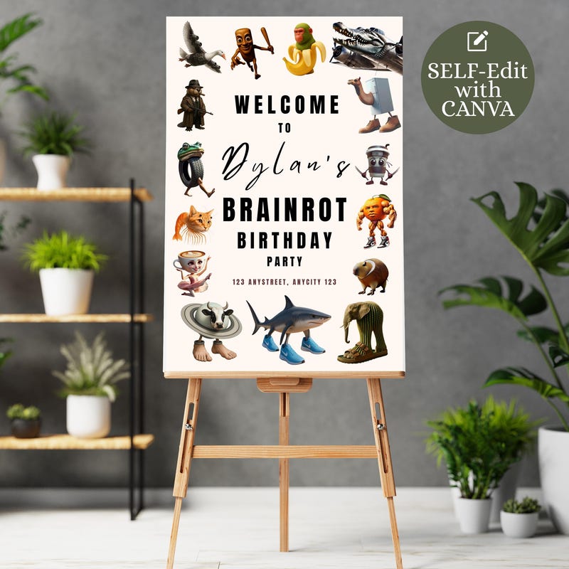 Brainrot Welcome Sign - Etsy Canada