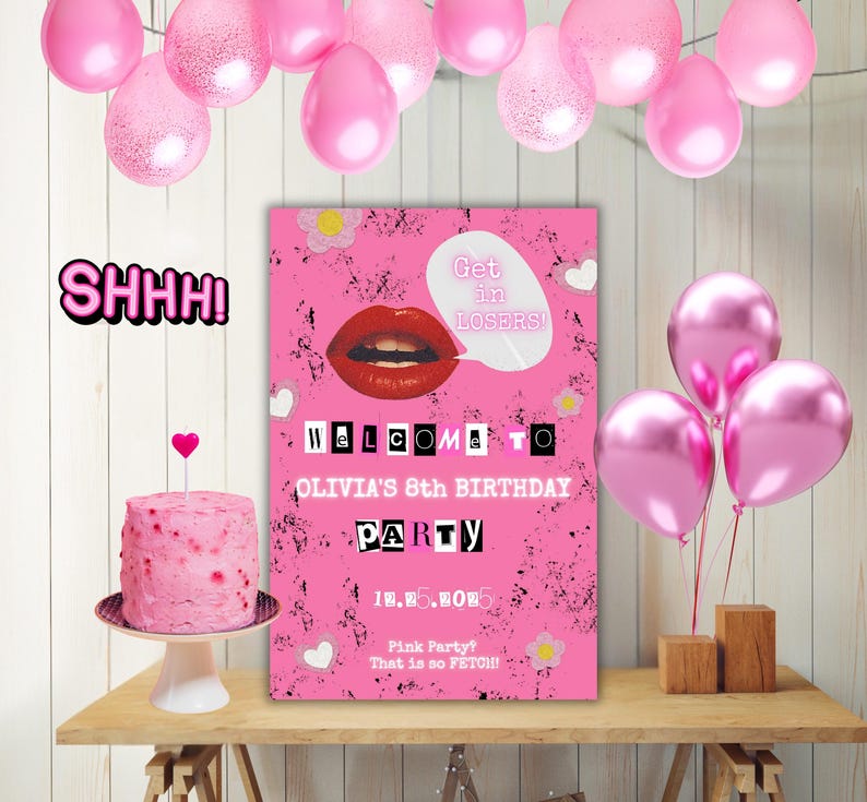 Mean Girls Party Welcome Sign Template Editable Burn Book Inspired ...
