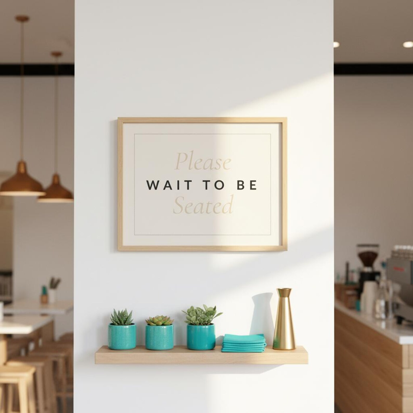 Neutral Minimal “please Wait to Be Seated” Sign Template | Restaurant ...