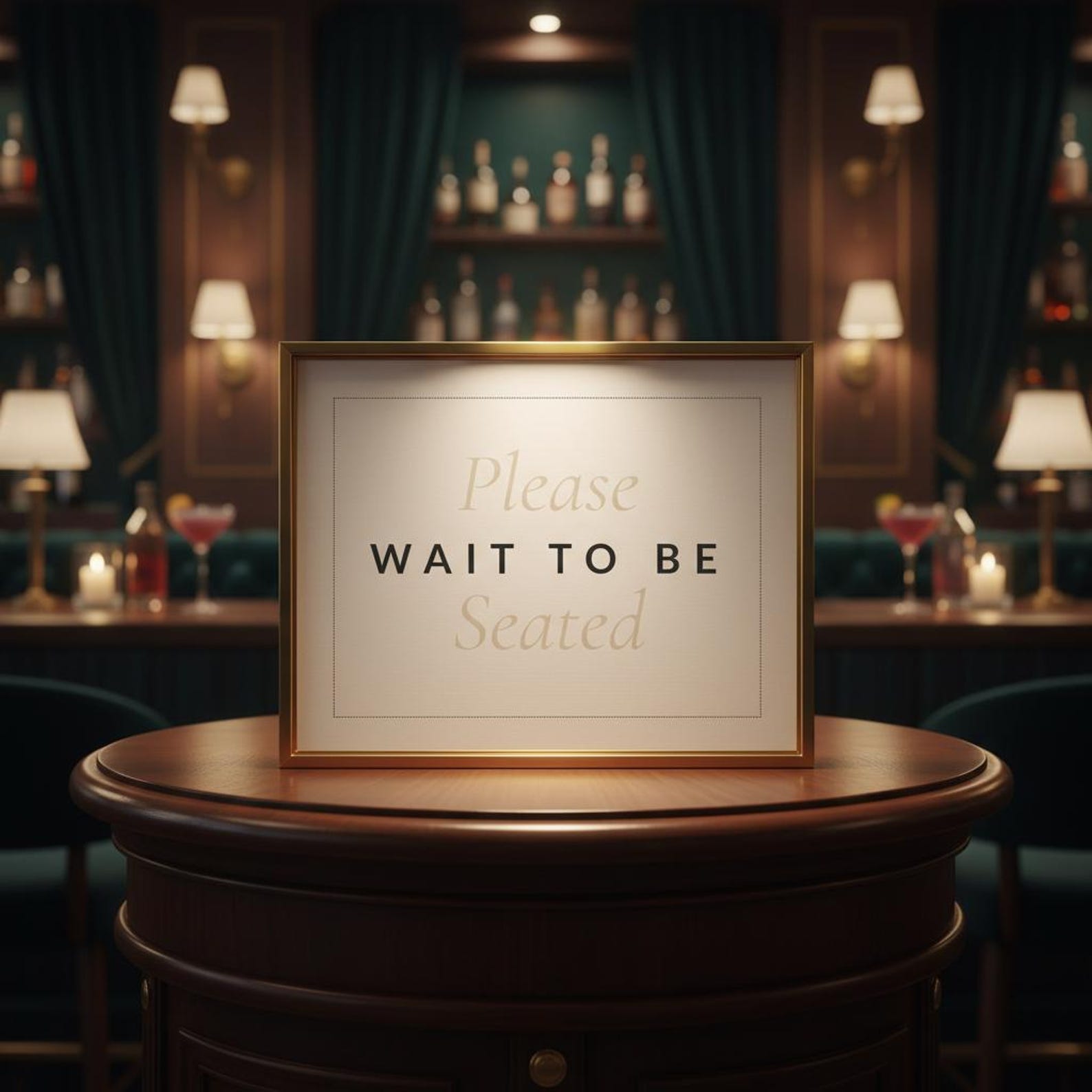 Neutral Minimal “please Wait to Be Seated” Sign Template | Restaurant ...
