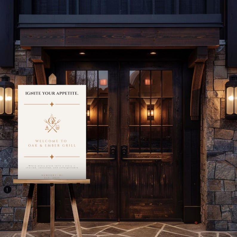 Restaurant Welcome Sign Template | “ignite Your Appetite” | Cream ...