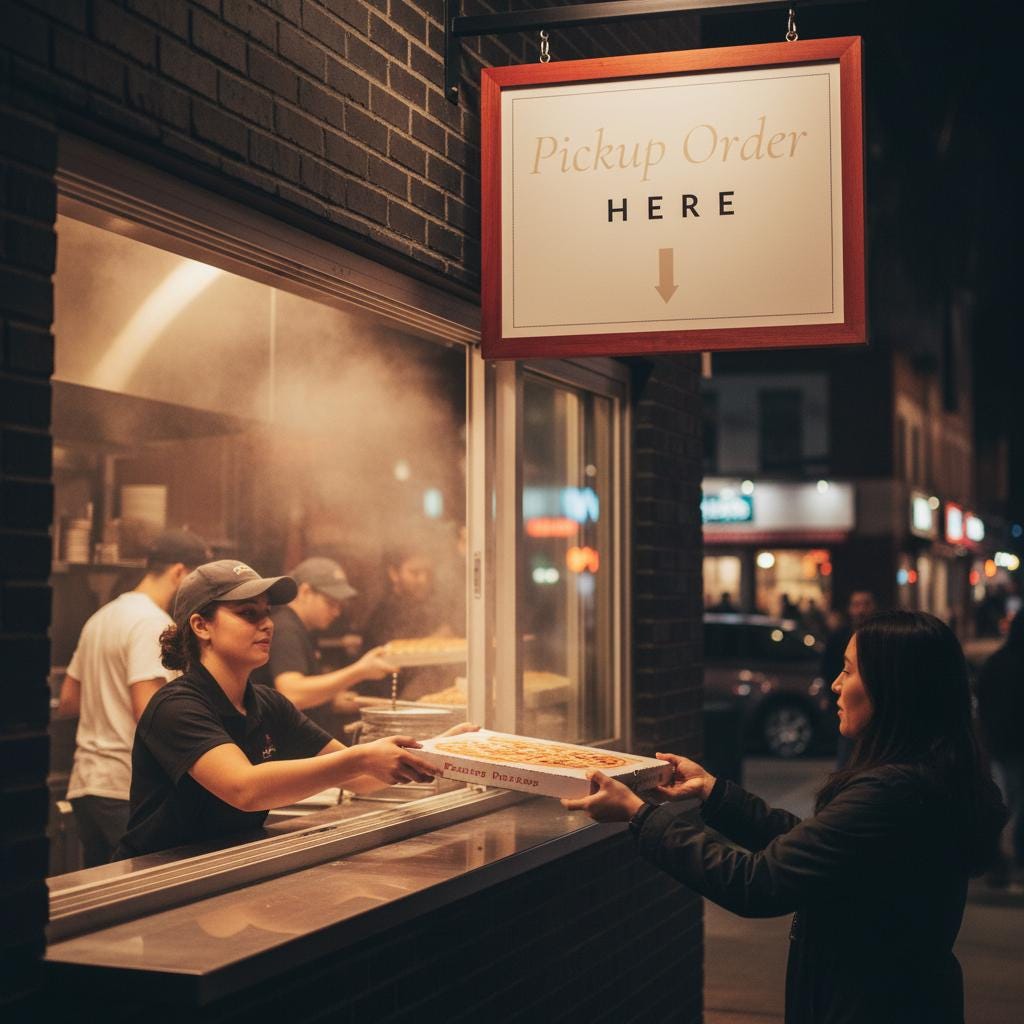 Neutral Minimal “pickup Order Here” Sign Canva Template | Takeout ...