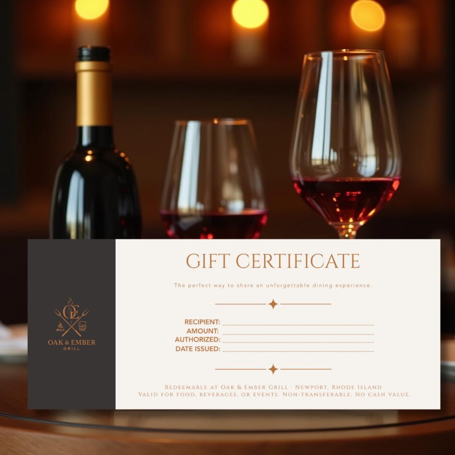Restaurant Gift Certificate Template | Editable Canva Template for ...