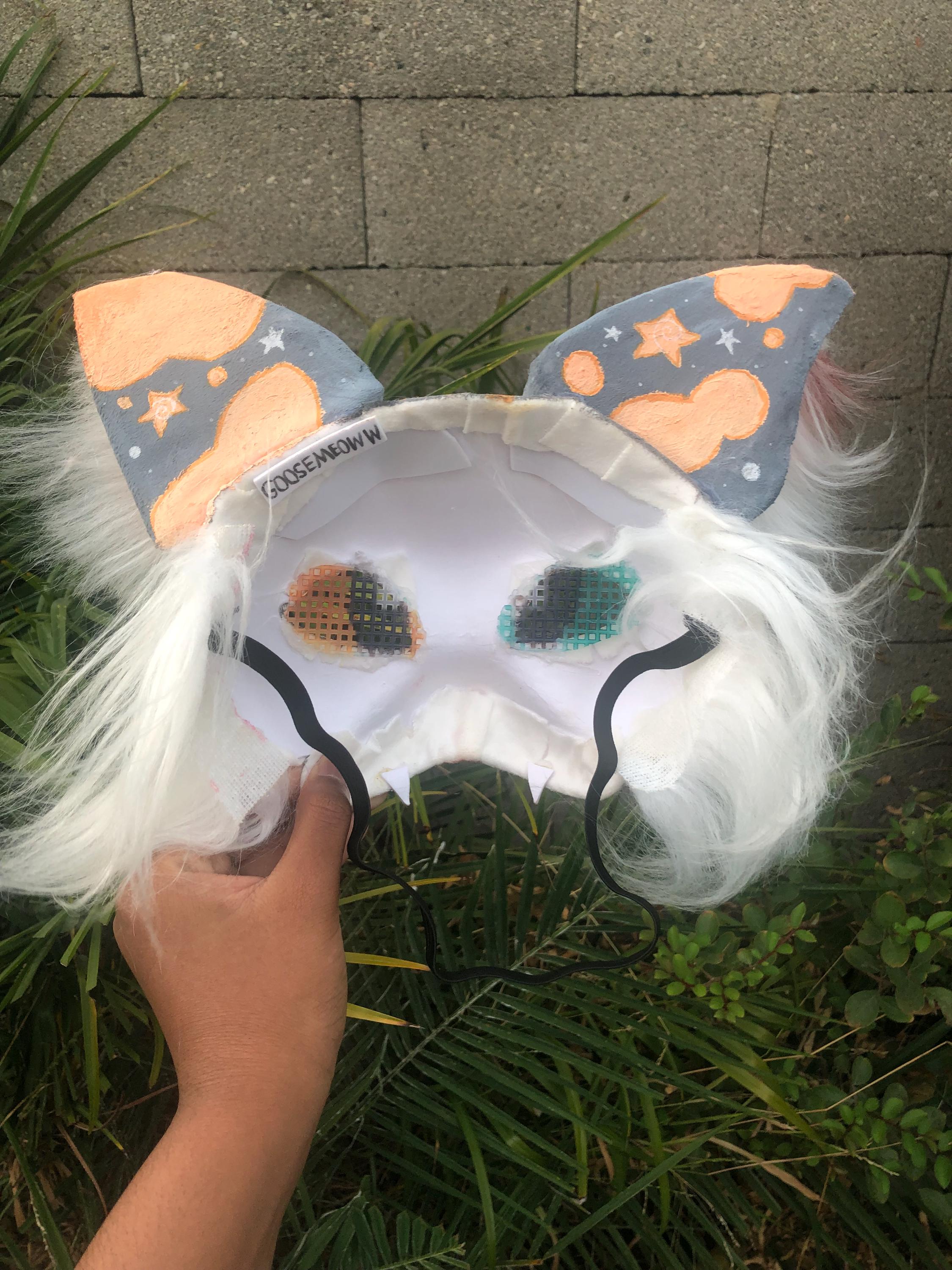 Dilute Calico Therian Cat Mask, Quadrobics Mask, Furry Mask, Fursuit ...