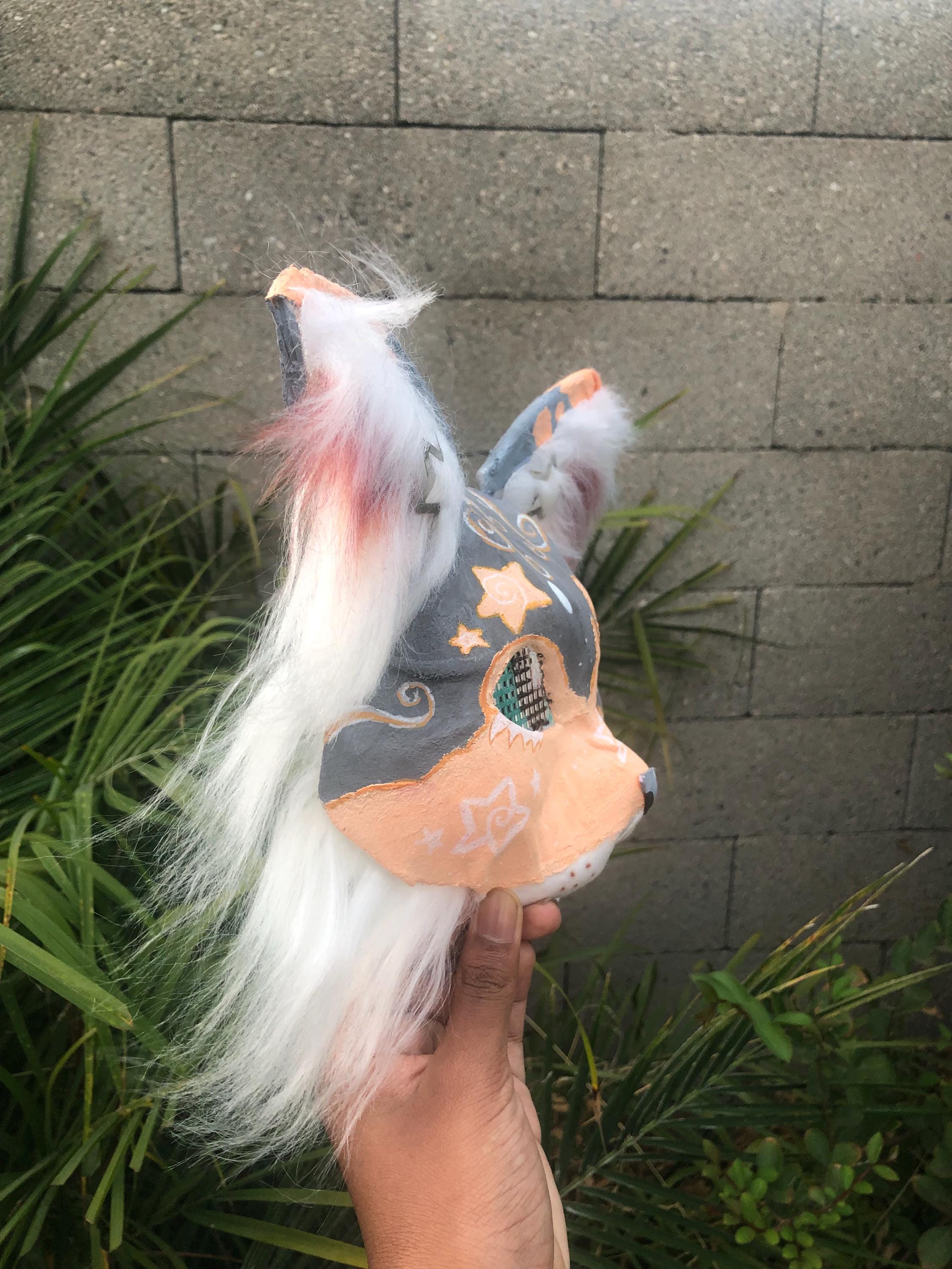 Dilute Calico Therian Cat Mask, Quadrobics Mask, Furry Mask, Fursuit ...