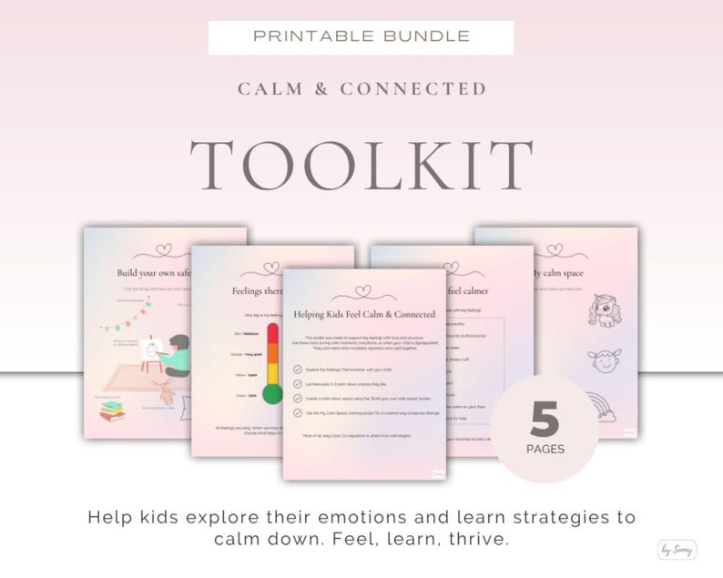 Printable Calm Down Toolkit for Kids – Feelings Chart, Emotions ...