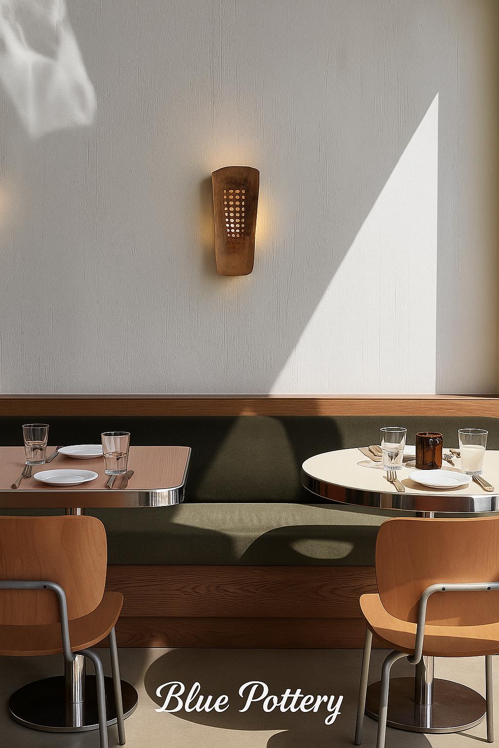 Handcrafted Terracotta Wall Light – Artisan Clay Sconce | Wabi-sabi ...