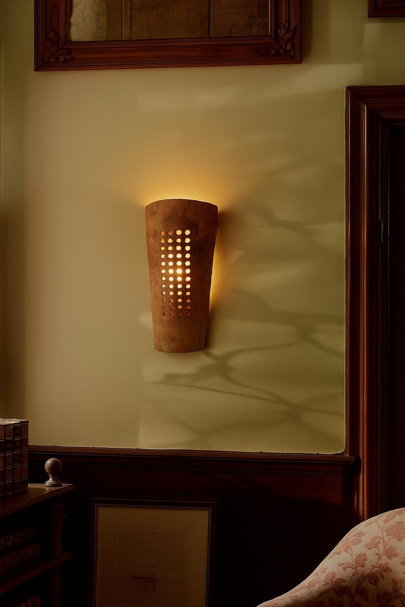 Handcrafted Terracotta Wall Light – Artisan Clay Sconce | Wabi-sabi ...