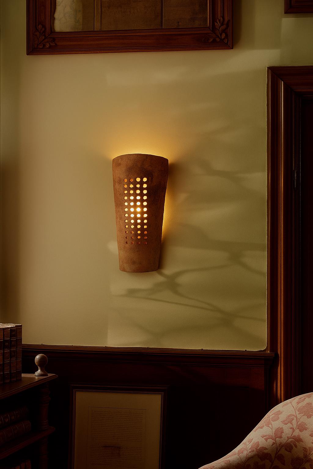 Handcrafted Terracotta Wall Light – Artisan Clay Sconce | Wabi-sabi ...
