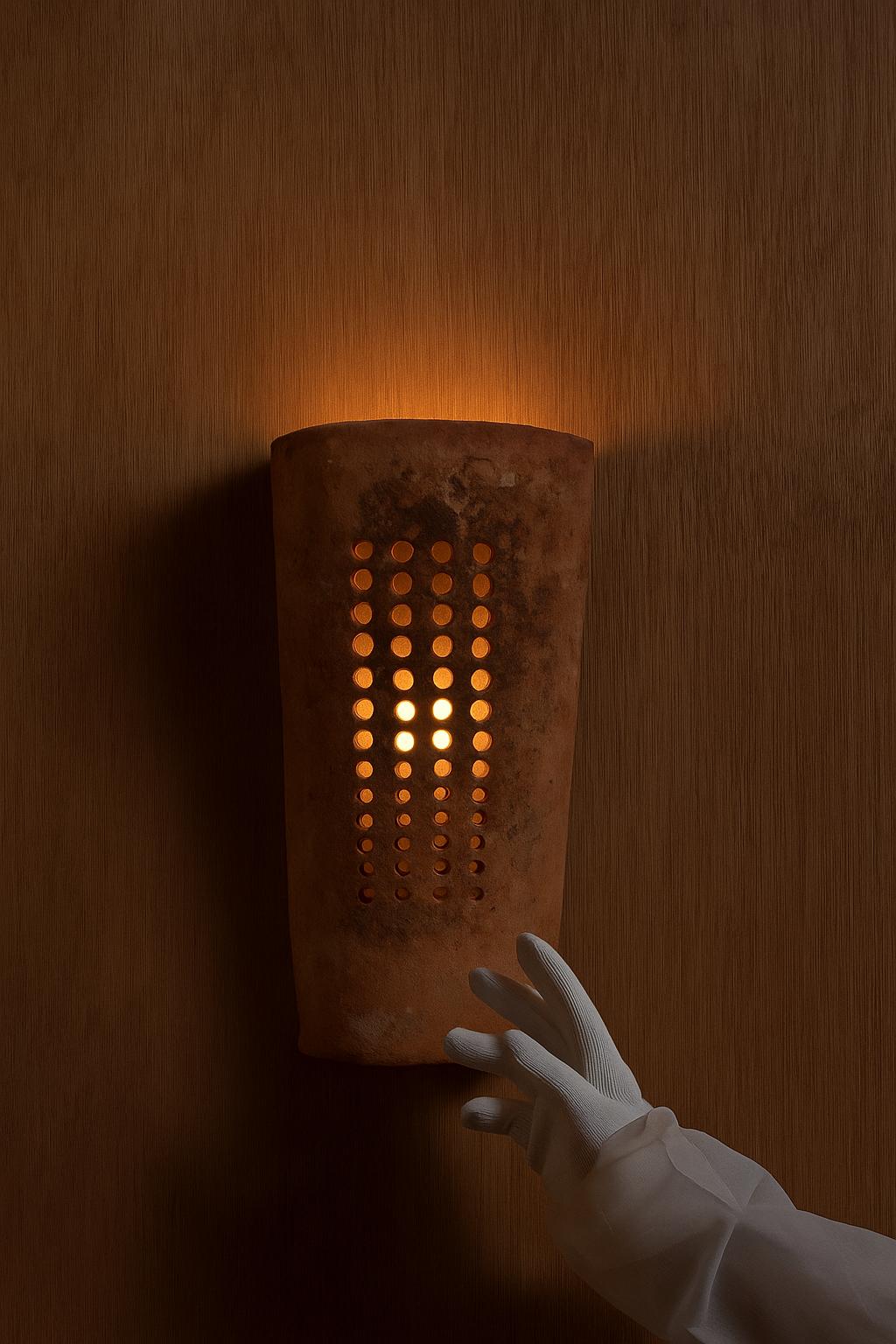 Handcrafted Terracotta Wall Light – Artisan Clay Sconce | Wabi-sabi ...