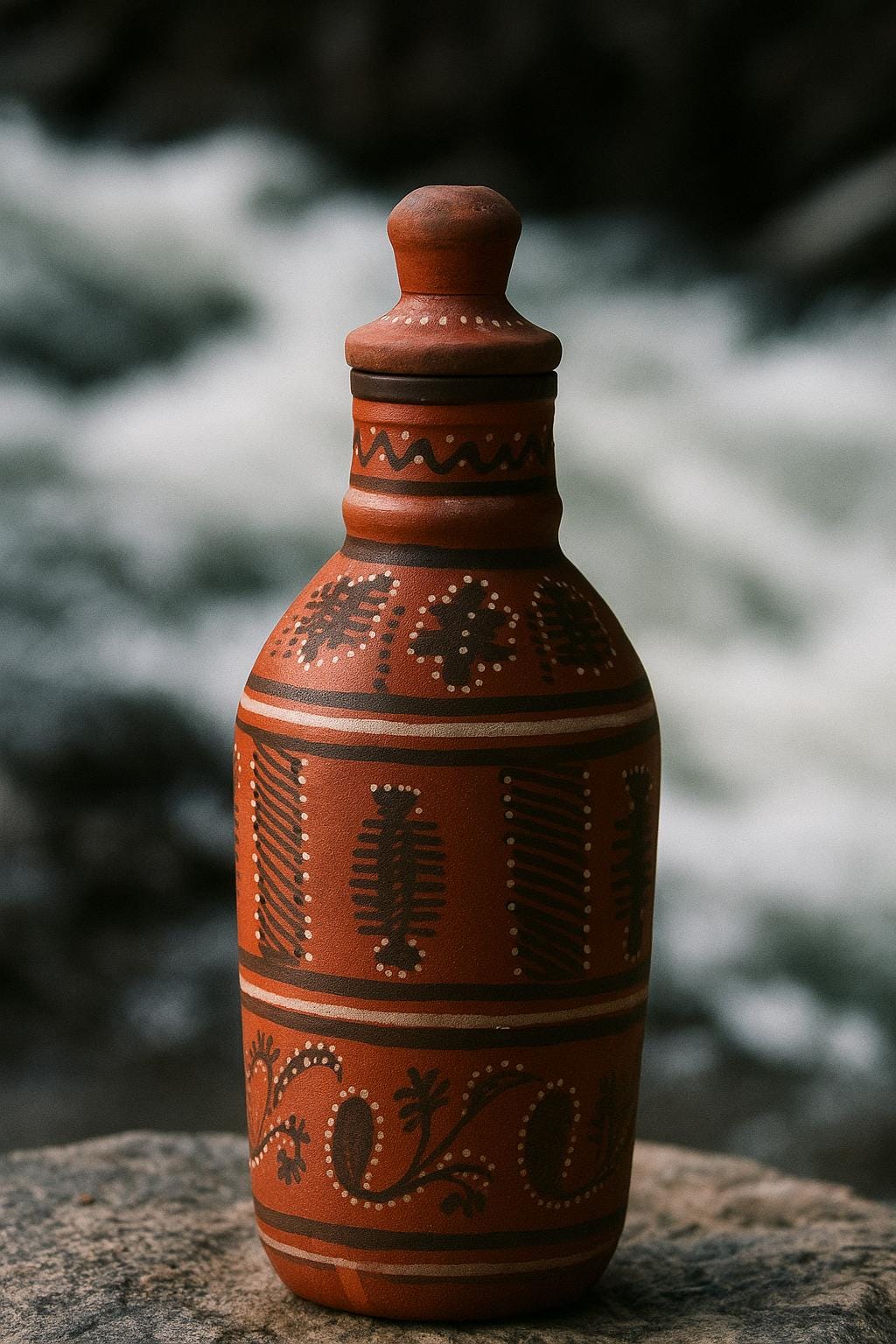 Tera Cotta Hand Painted Hand Craft Water Bottle - Etsy