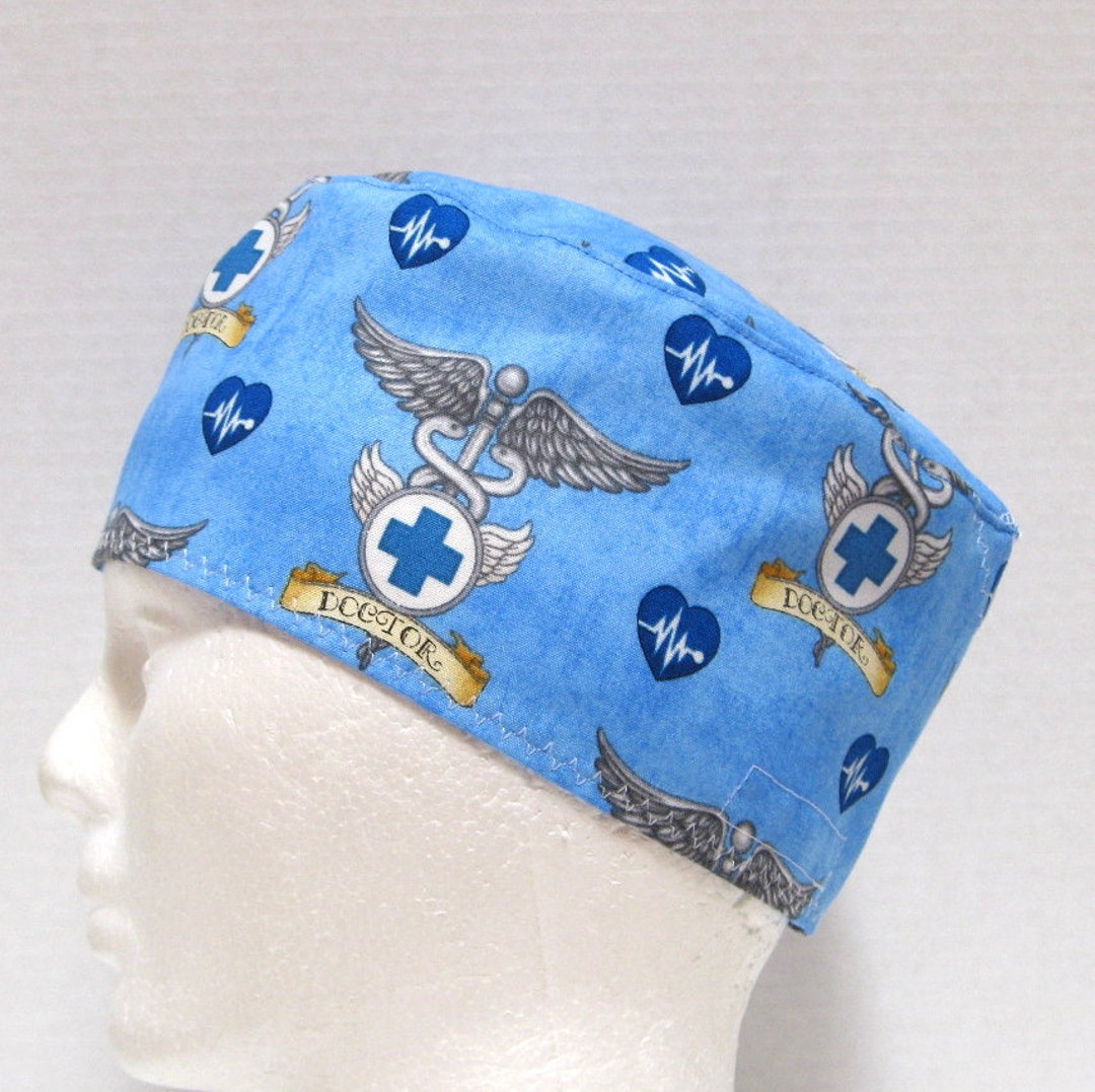 Mens Scrub Hat or Surgical Cap With Doctor Logo - Etsy