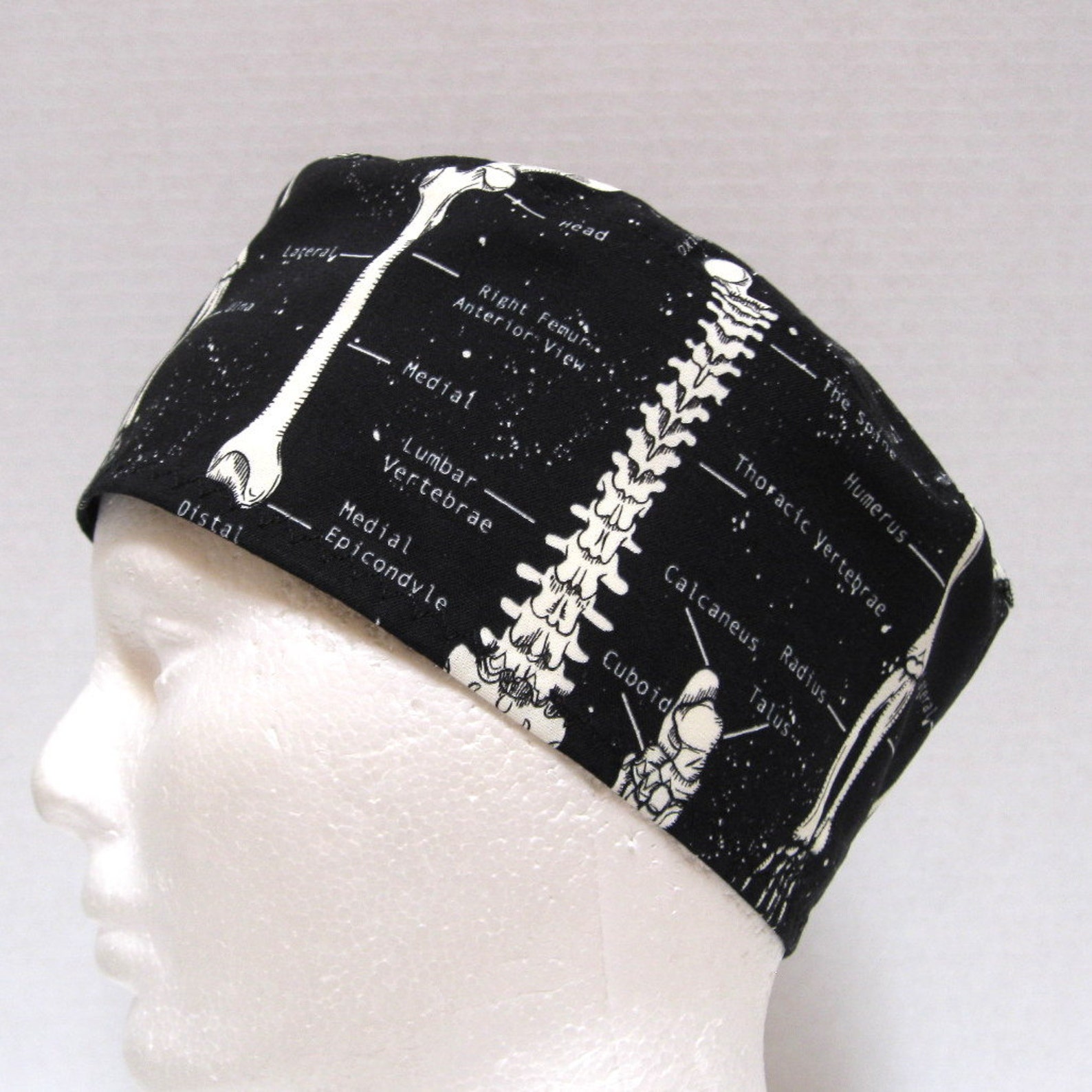 Mens Scrub Hat, Surgical Cap or Orthopedic Surgeon Cap Anatomical ...