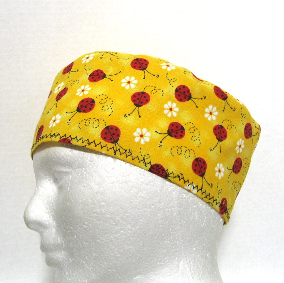 Scrub Hat, Surgical Cap With Lady Bugs on Yellow - Etsy