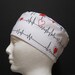 Mens Scrub Hat or Surgical Cap Cardiac Heart EKG on Black or - Etsy