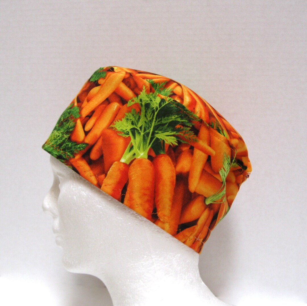 Mens Scrub Cap Restaurant Chefs Skull Cap With Carrots - Etsy