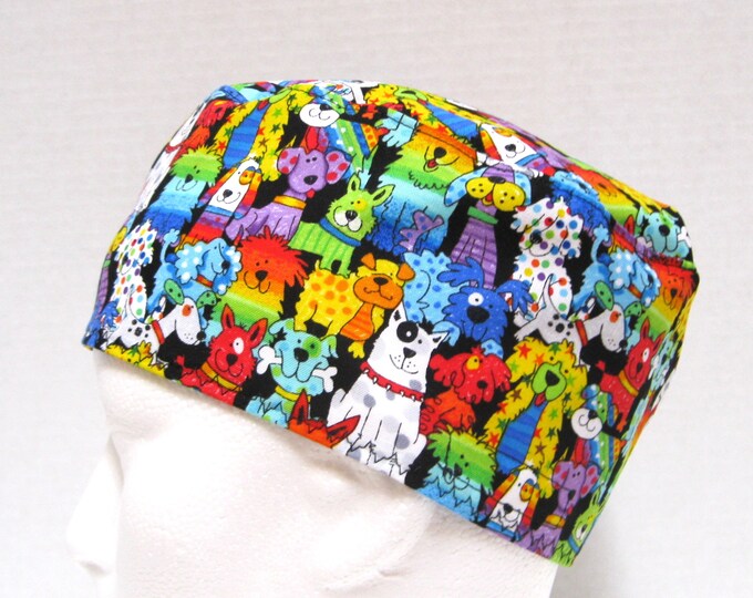 Veterinarian Surgical Cap, Mens Scrub Hat or Chemo Cap With Multi ...