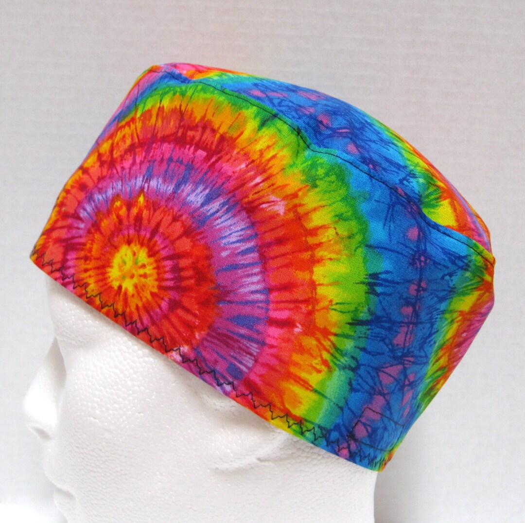 Scrub Cap, Surgical Cap With Colorful Tie - Dye Bursts - Etsy