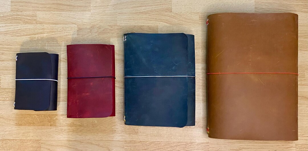 Trifold Leather Notebook Cover - Etsy UK