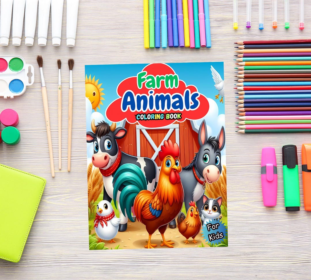 Farm Animals Coloring Book, Cute Farm Animals Coloring Pages, Coloring ...