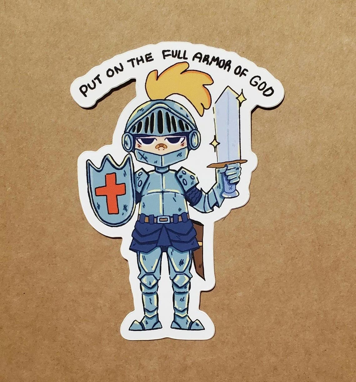 Put on the Full Armor of God Vinyl Sticker-character Sticker Ben - Etsy