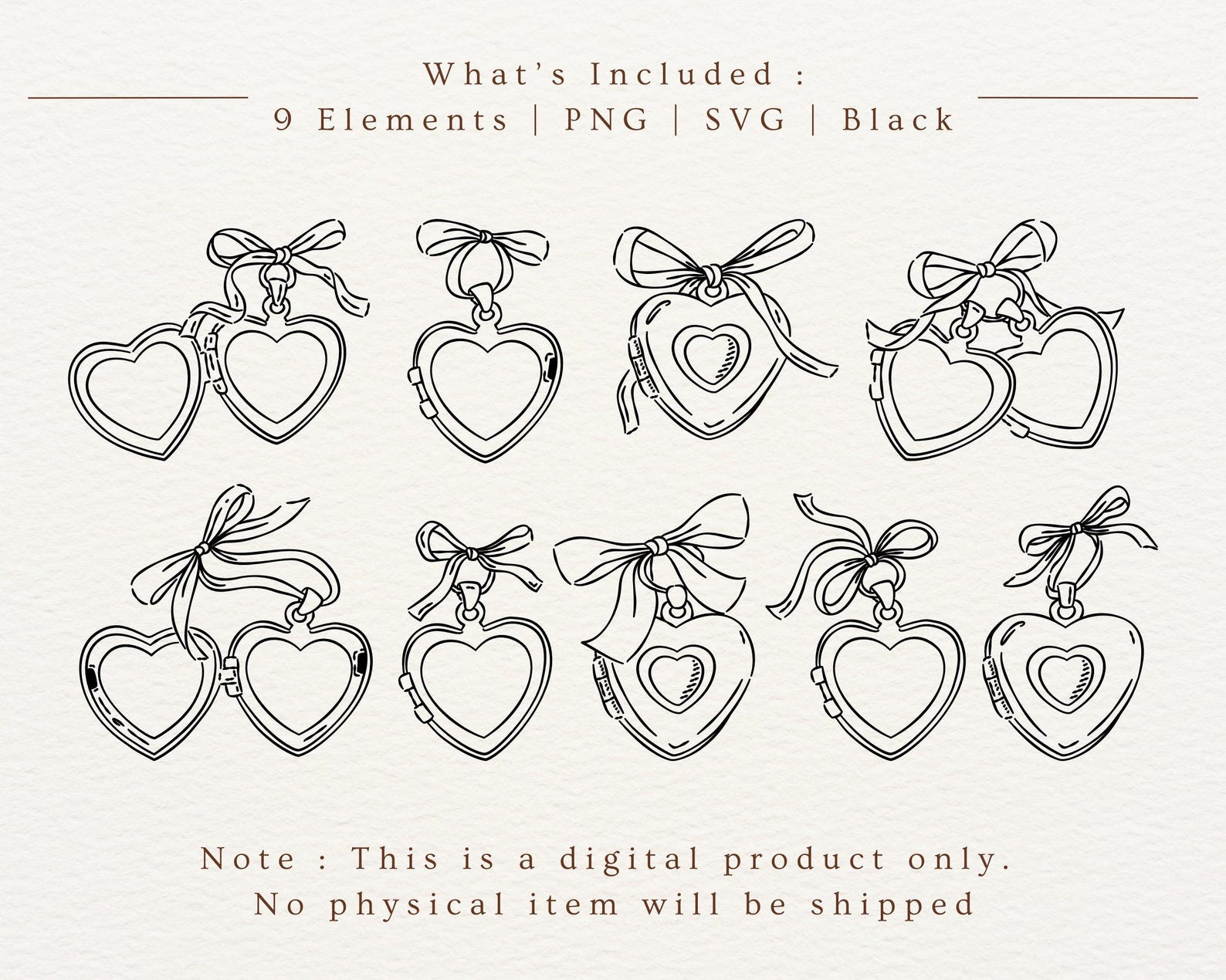 Hand-drawn Heart Locket Clipart SVG PNG, Vintage Love Locket ...