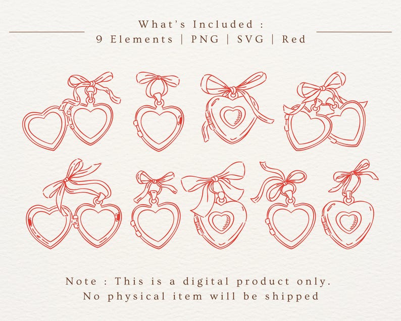 Hand-drawn Heart Locket Clipart SVG PNG, Vintage Love Locket ...