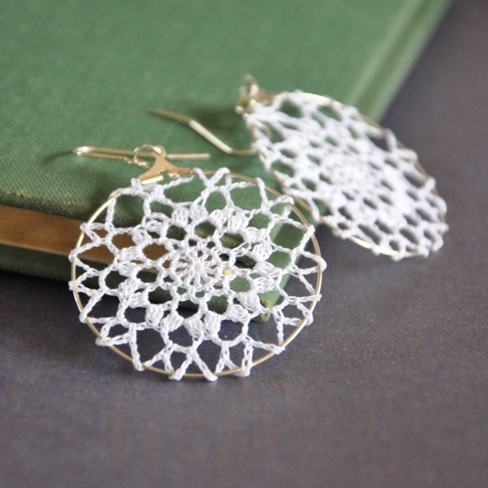 Delicate Lacy Earrings - Snow White - Etsy