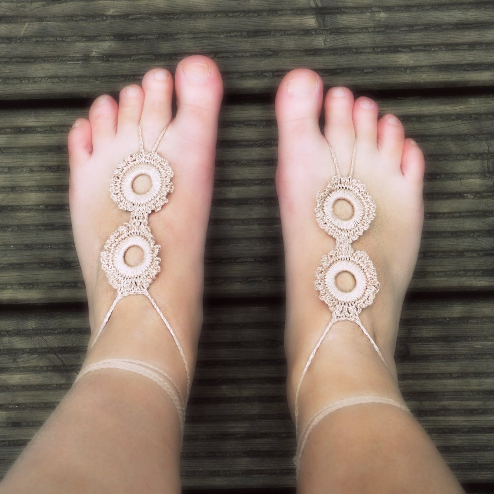 PATTERN ONLY (PDF File) - Circles Barefoot Crochet Sandals, Soleless ...