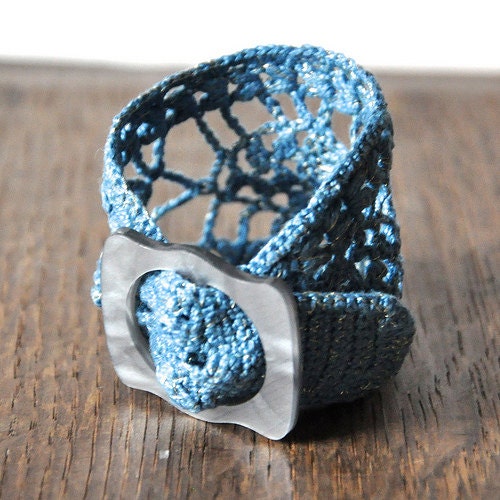 Lace Cuff With Vintage Buckle in Black MADE TO ORDER - Etsy