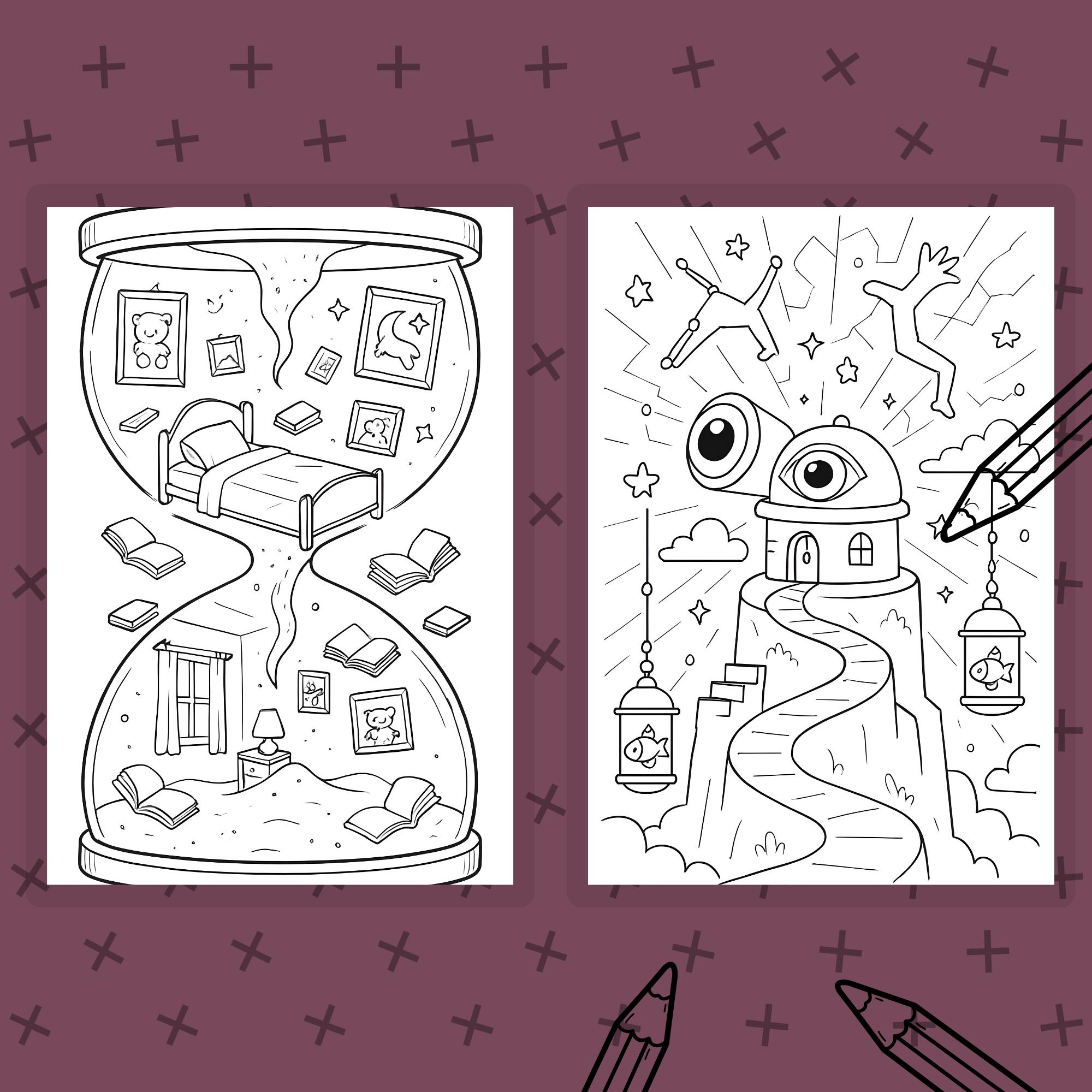 Weirdcore Coloring Book: Surreal Dreamscapes, Liminal Spaces (PDF ...