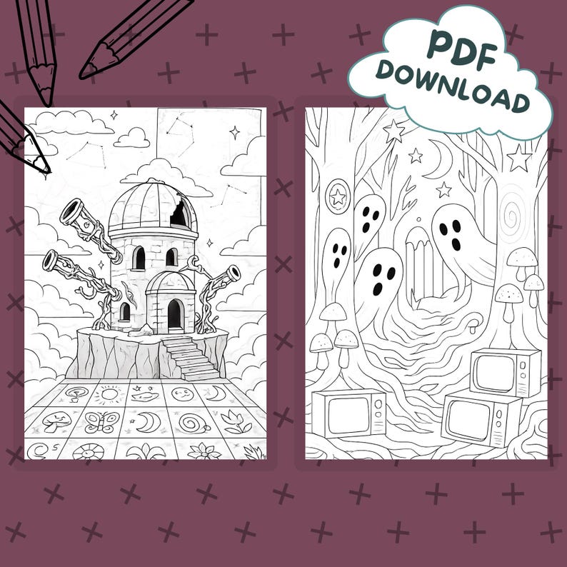 Weirdcore Coloring Book: Surreal Dreamscapes, Liminal Spaces (PDF ...