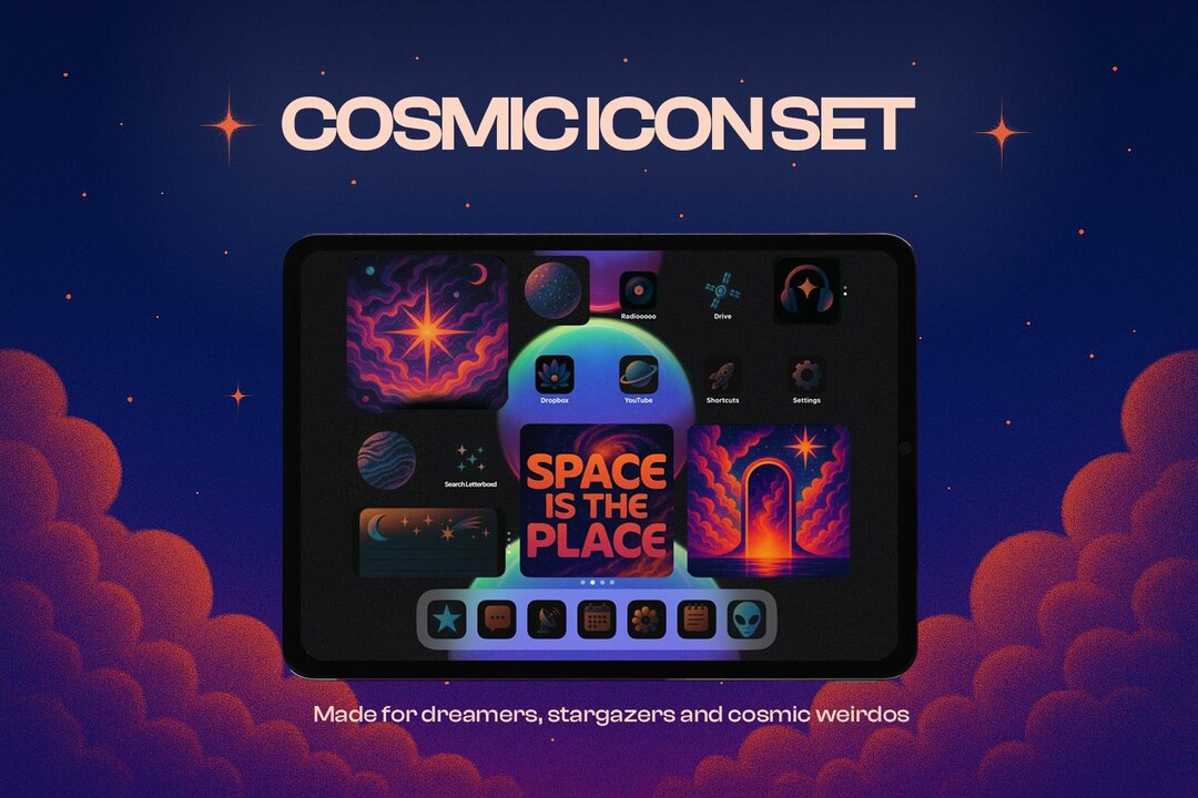 Cosmic Icon Set - Gritty Cosmic Icons and Mystical, Space Themed Widget ...
