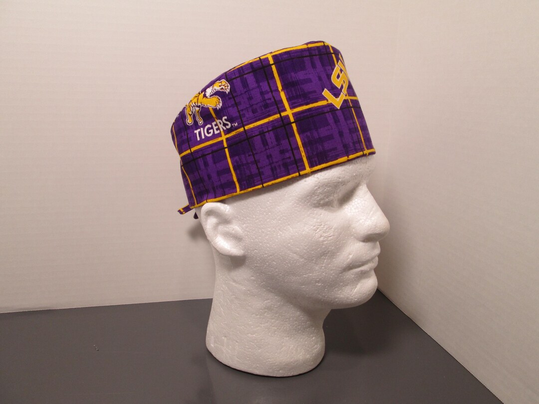 LSU Plaid Unisex Surgical Scrub Cap - Etsy